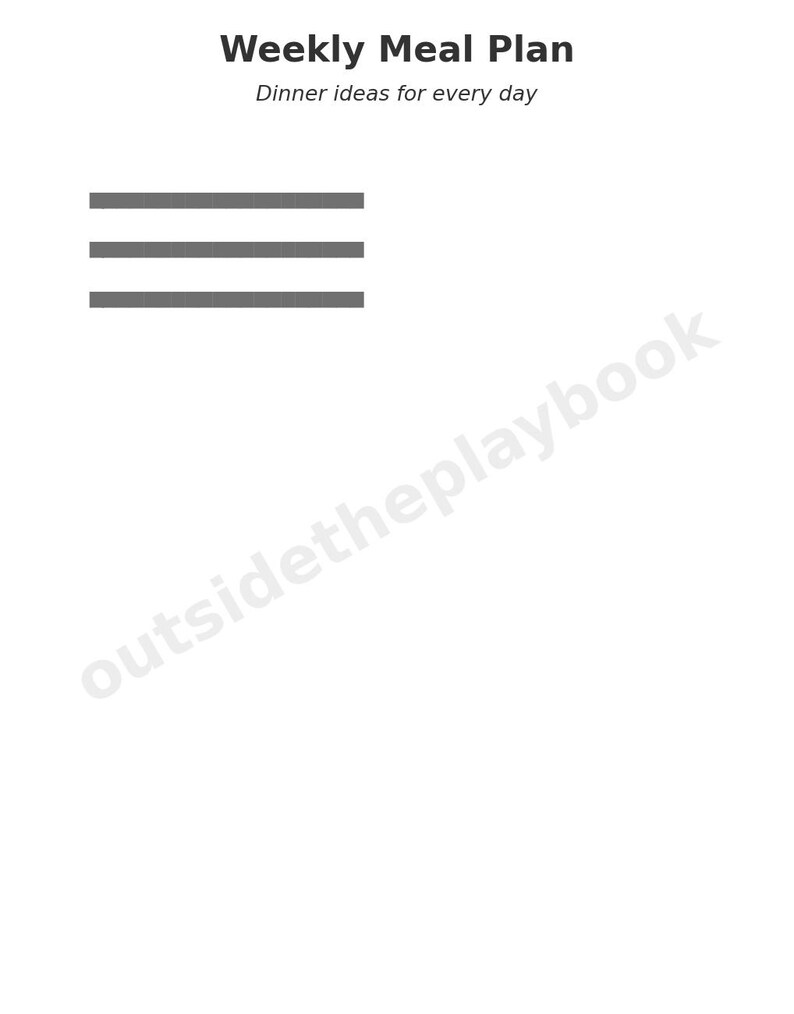 Weekly Meal Plan Bundle. 7 Dinner Recipes & Grocery Checklist ...