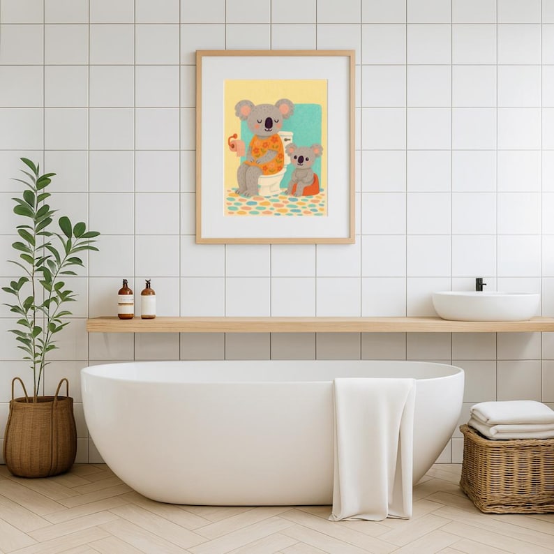 Koala Potty Training Art | Mum & Baby Loo Poster (digital Download ...