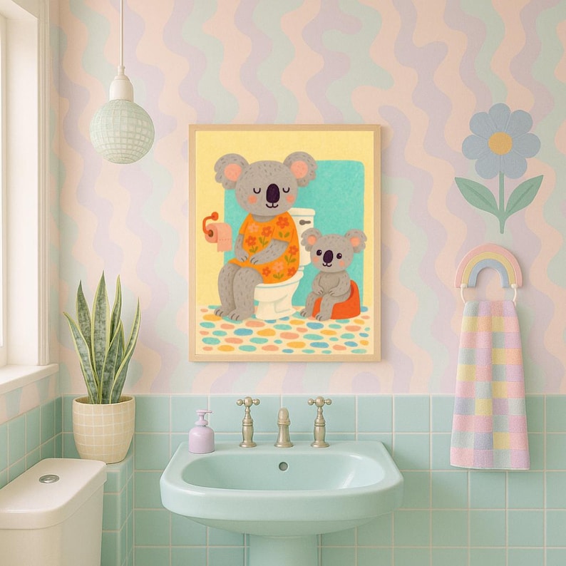 Koala Potty Training Art | Mum & Baby Loo Poster (digital Download ...