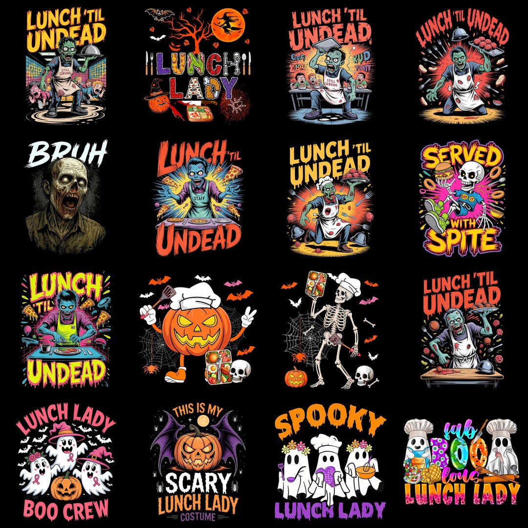 Funny Retro Spooky Lunch Lady Ghost PNG, Halloween Clipart, Sarcastic ...