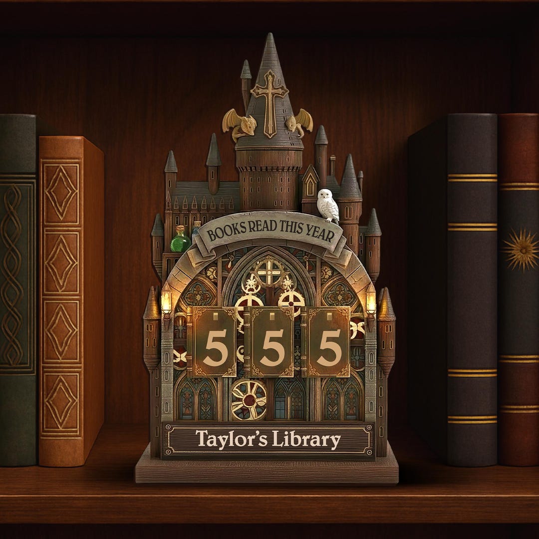Personalized Books Read Tracker, Wizard Castle Reading Counter Sign ...