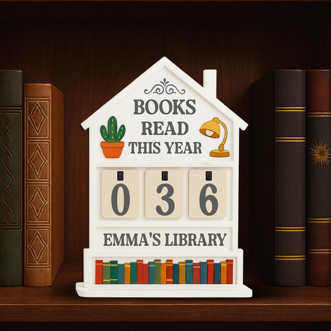 Personalized Books Read This Year Tracker, Custom Library Sign, Bookish ...