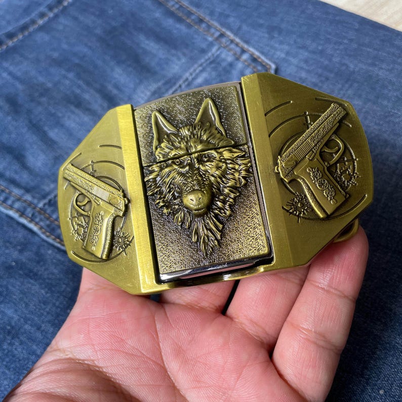 Vintage Lighter Belt Buckle Biker Western Cowboy Gift - Etsy