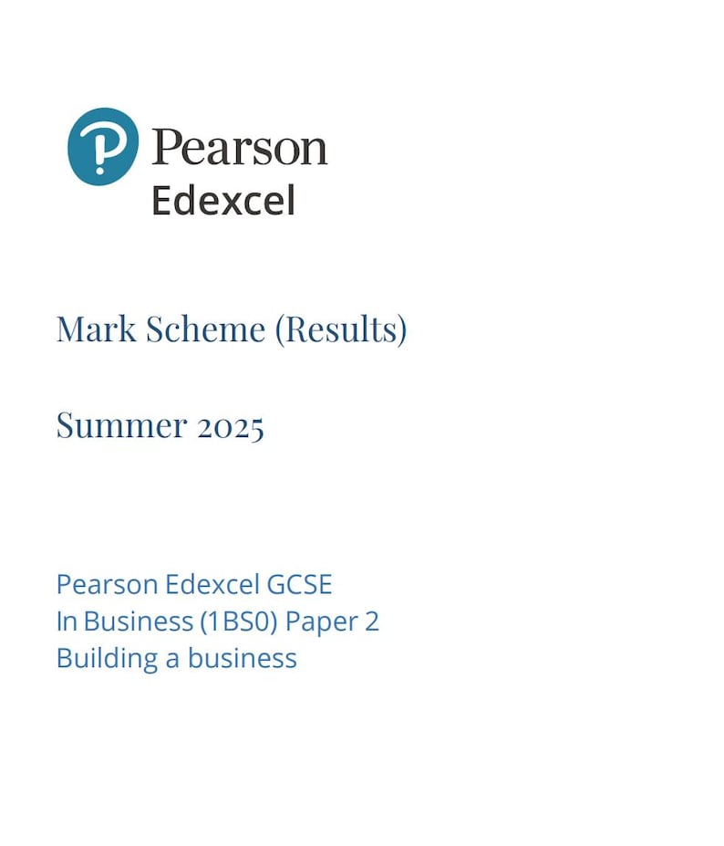 2025 Pearson Edexcel GCSE Business Paper 2 + Mark Scheme 1bs0 02 - Etsy UK
