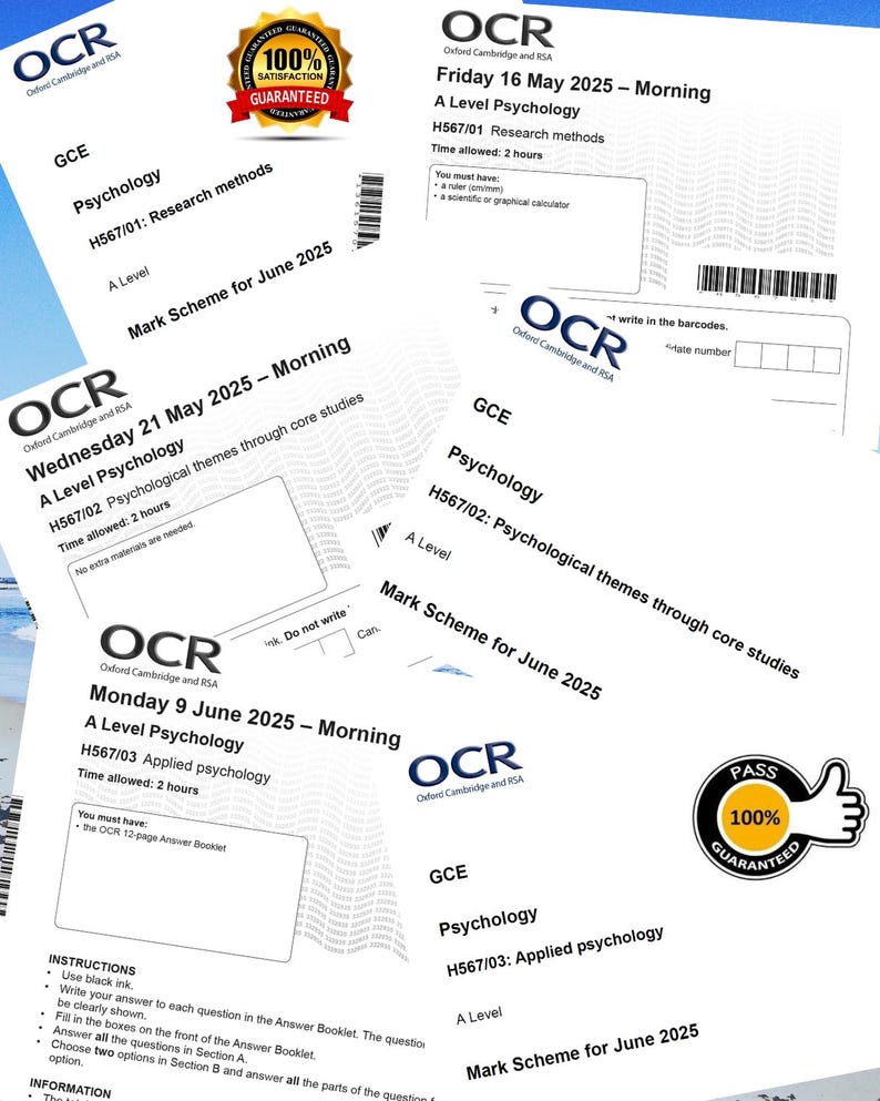 2025 OCR A Level Psychology Exam Papers & Mark Schemes Merged - H567 ...