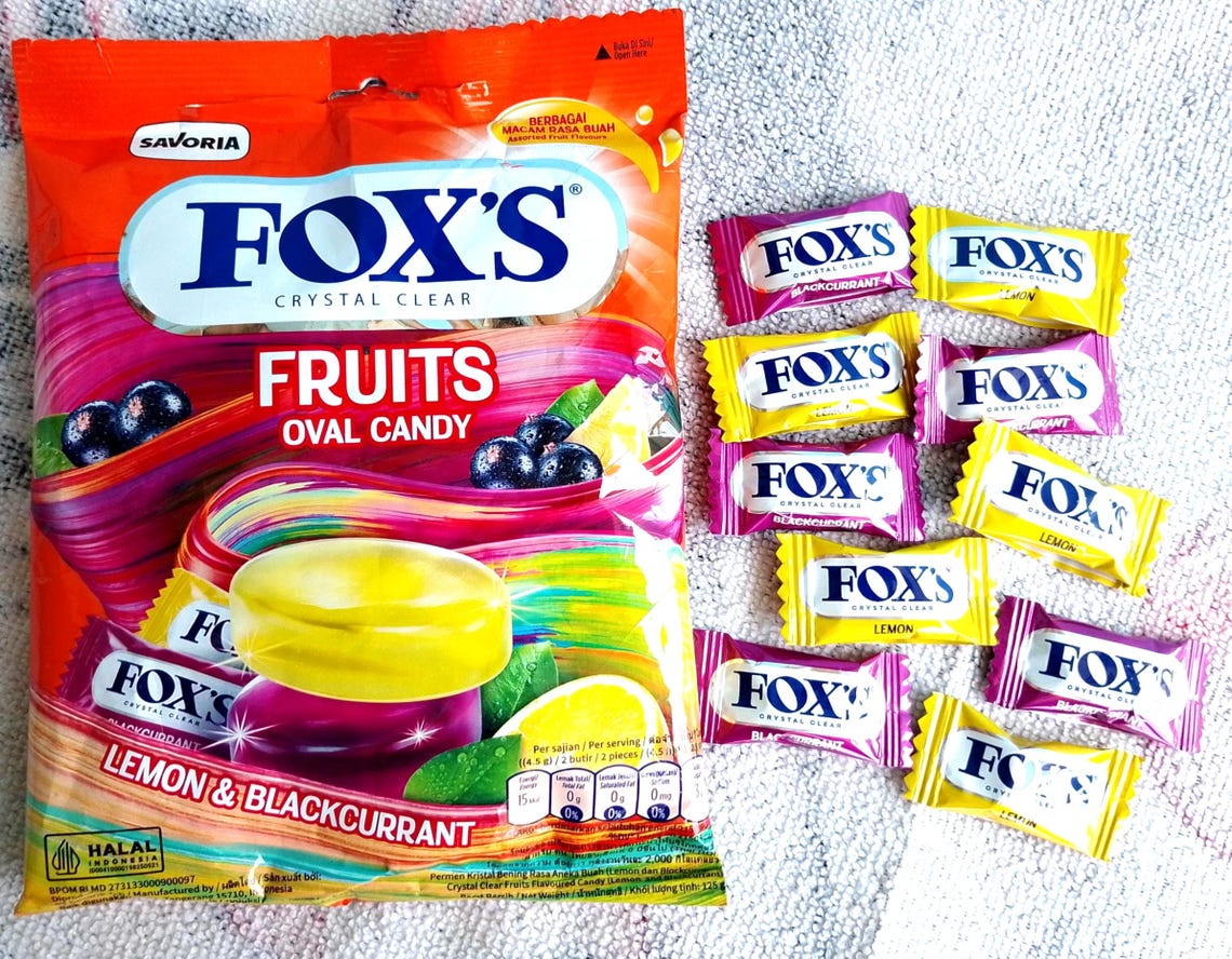 Foxs Fruits Oval Candy 1 Pack Contains 50 Pieces, 125 Grams - Etsy