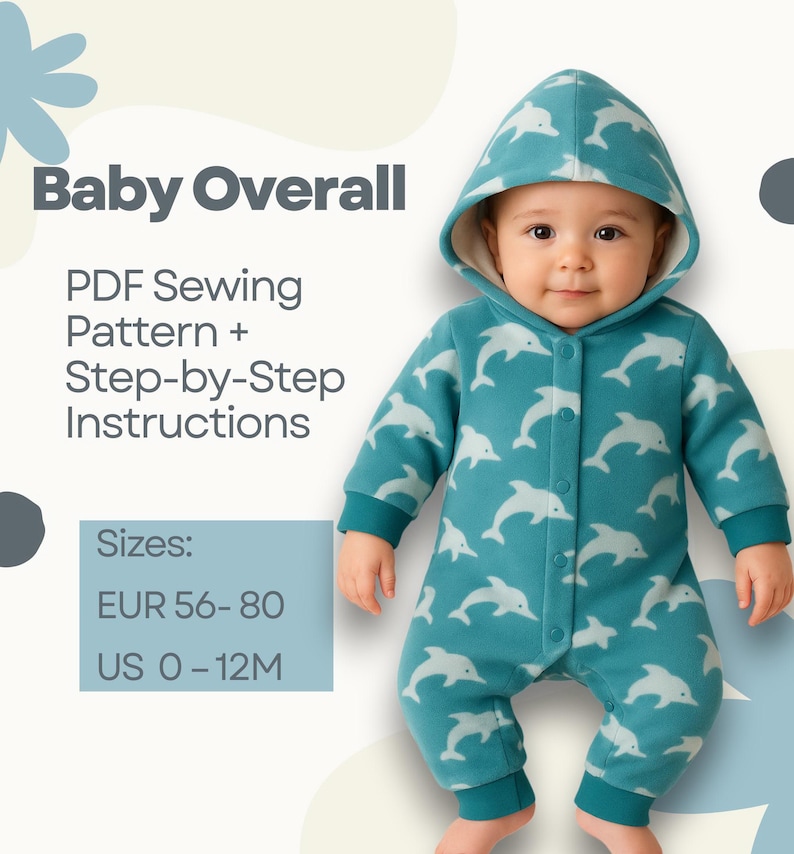 Baby Overall Sewing Pattern: PDF Download (EUR 56-80 / US 0-12M) - Etsy