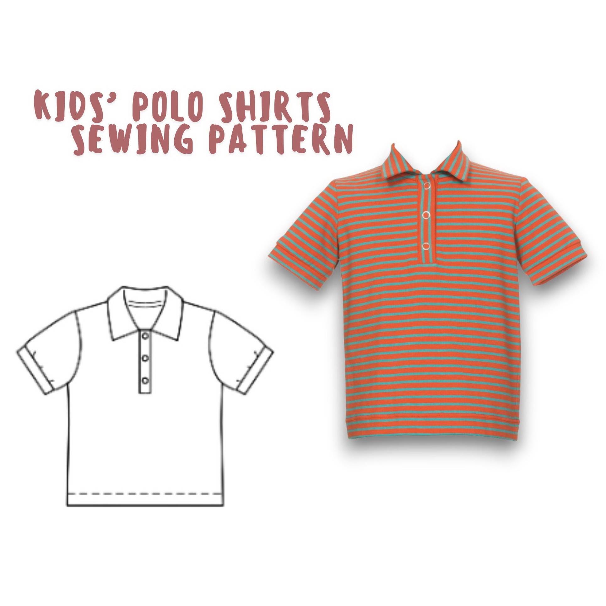 Kids' Polo Shirt Sewing Pattern: Toddler to Teen Sizes (PDF Download ...