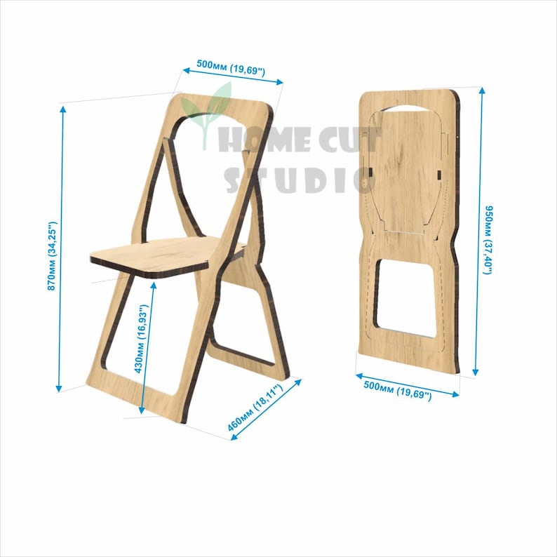 Folding Flat Chair Template, 20 Mm Plywood/wood, 3-piece Design - Etsy