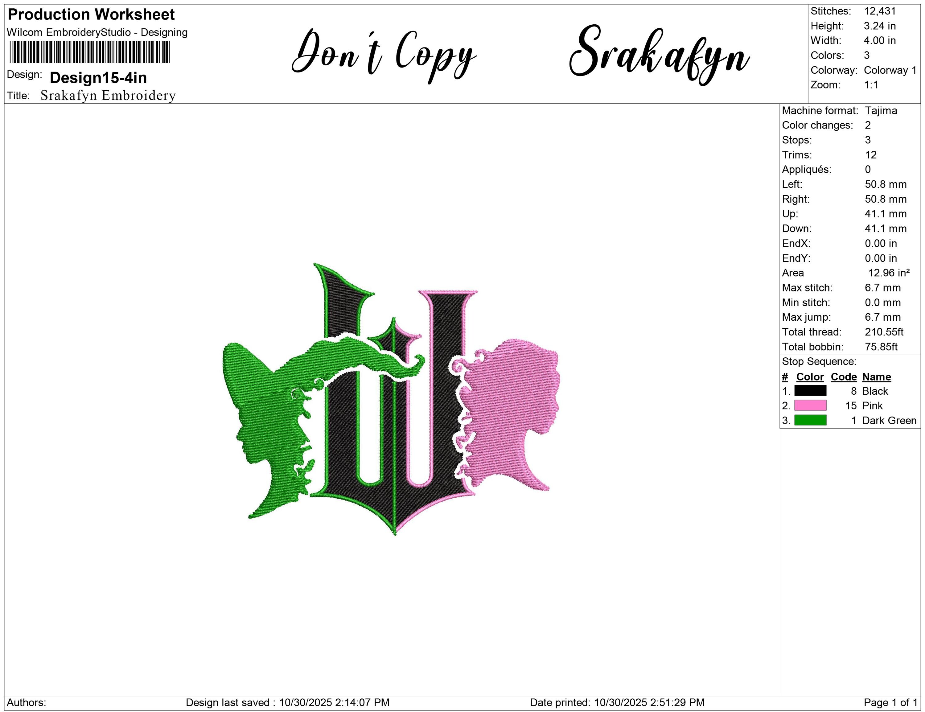 Wicked Letter W Embroidery Design | Witch & Princess Silhouette ...
