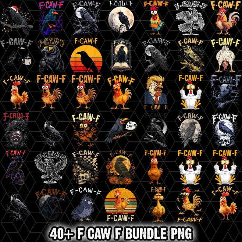 F-caw-f SVG, F-caw-f PNG, Fcawf DTF Print, Funny Gothic Raven Art,crow ...