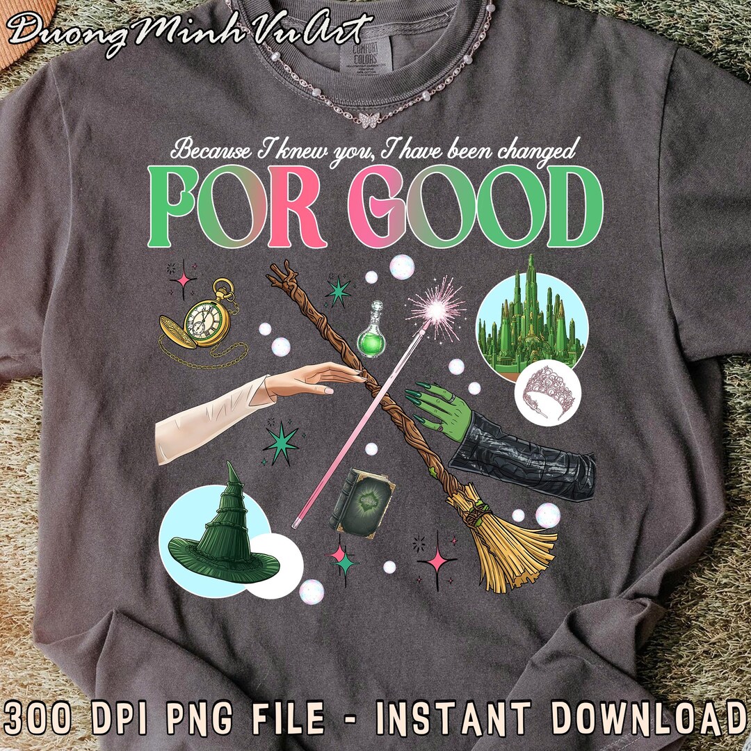 Wicked Pink and Green Png, Wicked Changed for Good Stamps PNG, Wizard ...