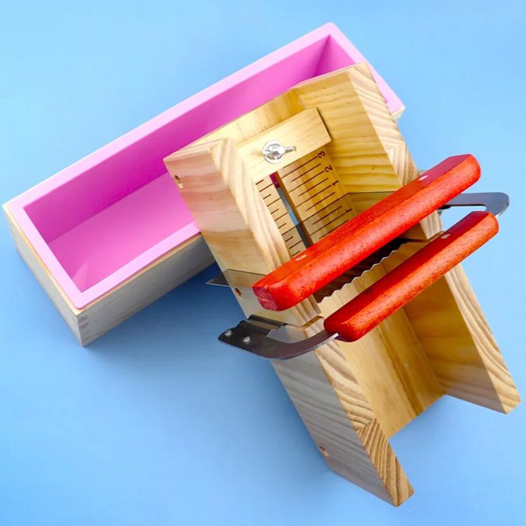 Silicone Soap Mold, Wooden Box, Wave Knife, for DIY Hand Soap Bar ...