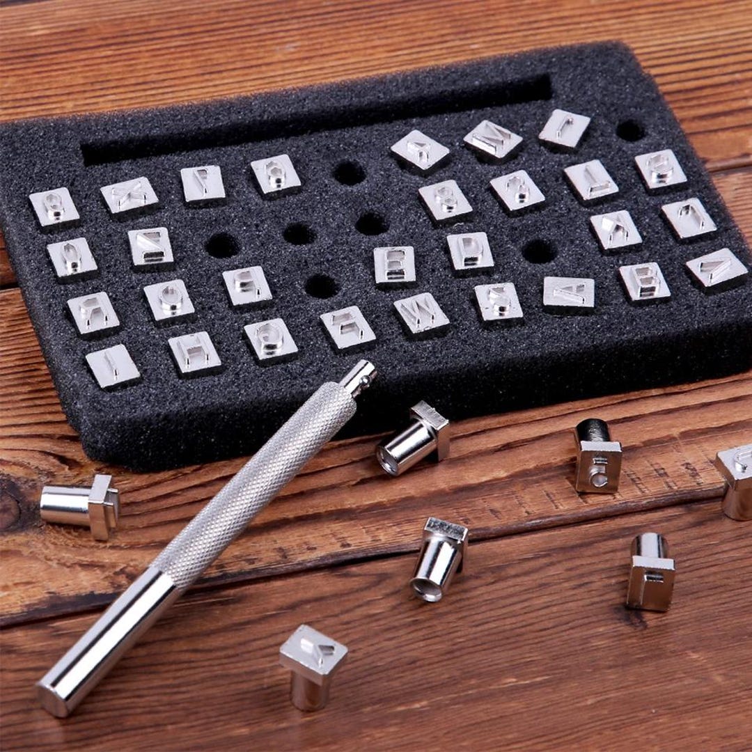 Steel Punch Stamp Tool, Alphabet, Number Pattern, for DIY Craft ...