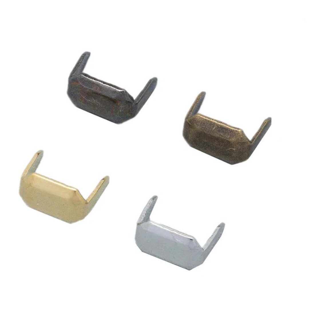 Brass Rivets Nails, Leather Fasteners, 50pcs, Two-prong Staples for ...