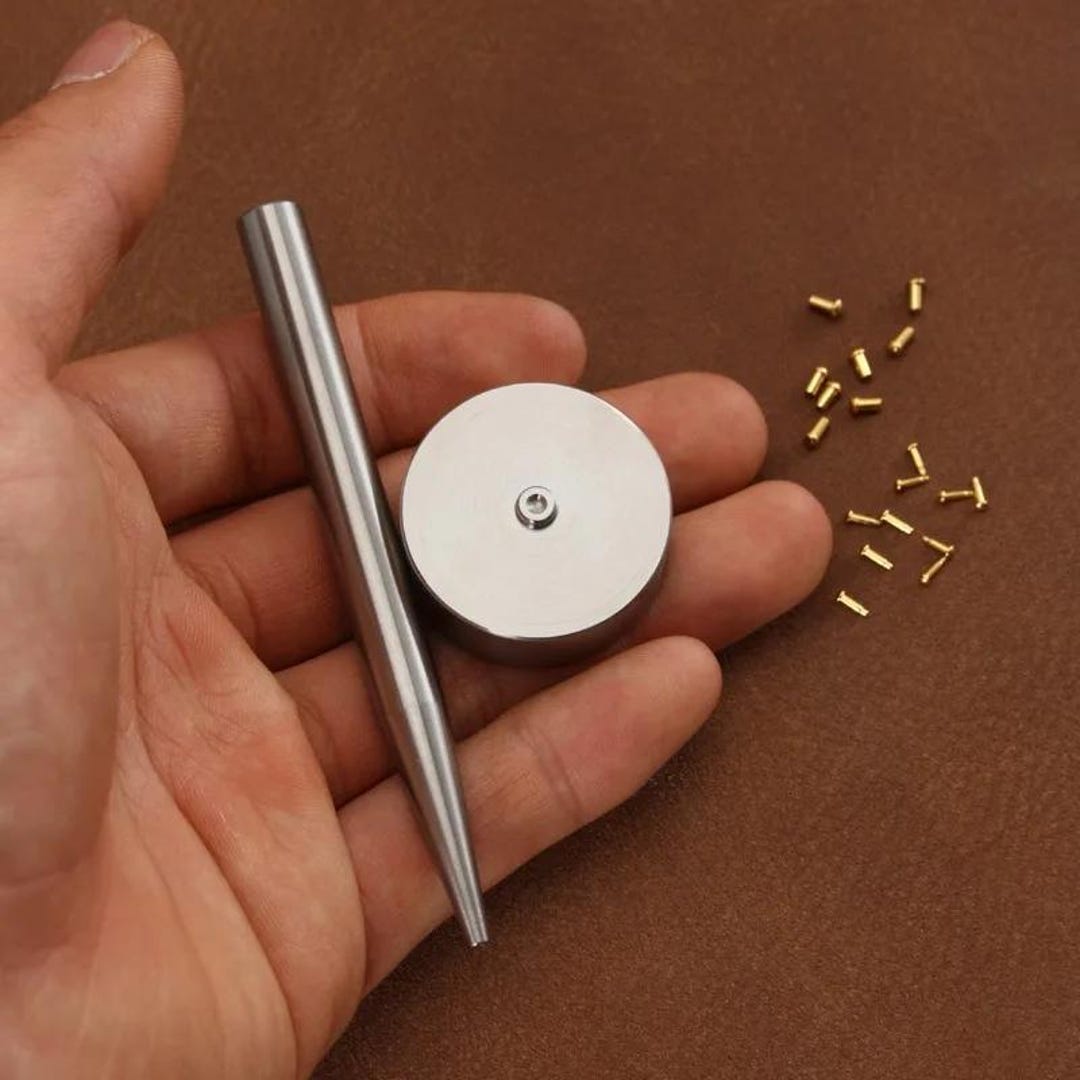 Stainless Steel Nail Installation Fixture Set, for DIY Leathercraft Bag ...