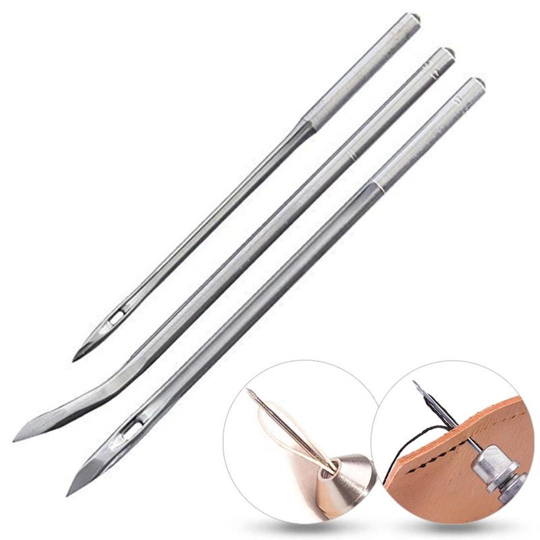 Leather Sewing Awl Kit, 3pcs, Steel Curved Needle , for DIY Thick ...