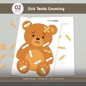 Sick Teddy Counting Activity - Etsy