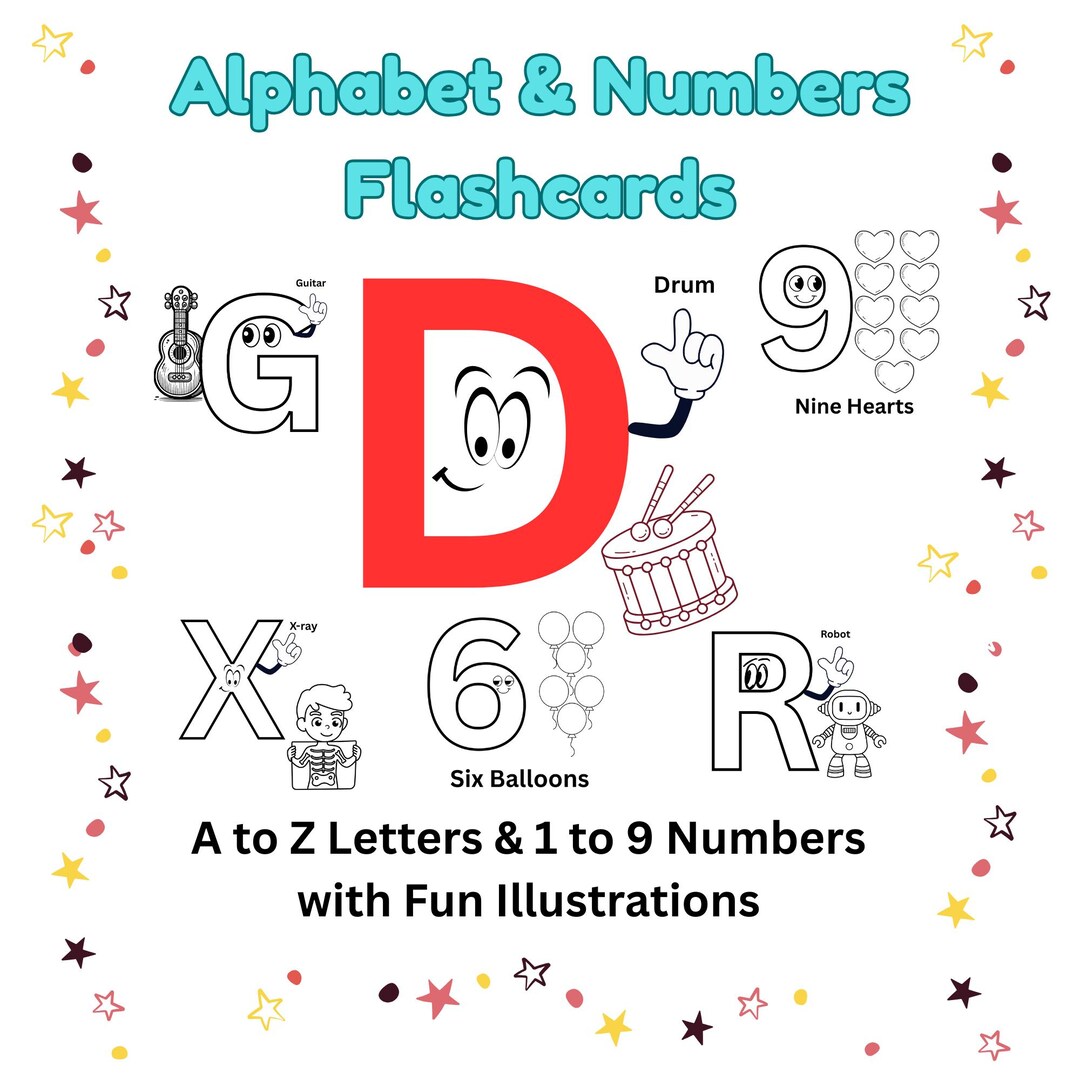 Printable Alphabet & Number Flashcards for Kids | ABC 123 Learning ...