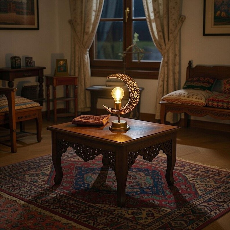 Turkish Moon Lamp With Warm Light Star: Fairy Room Decor, Ramadan Table ...