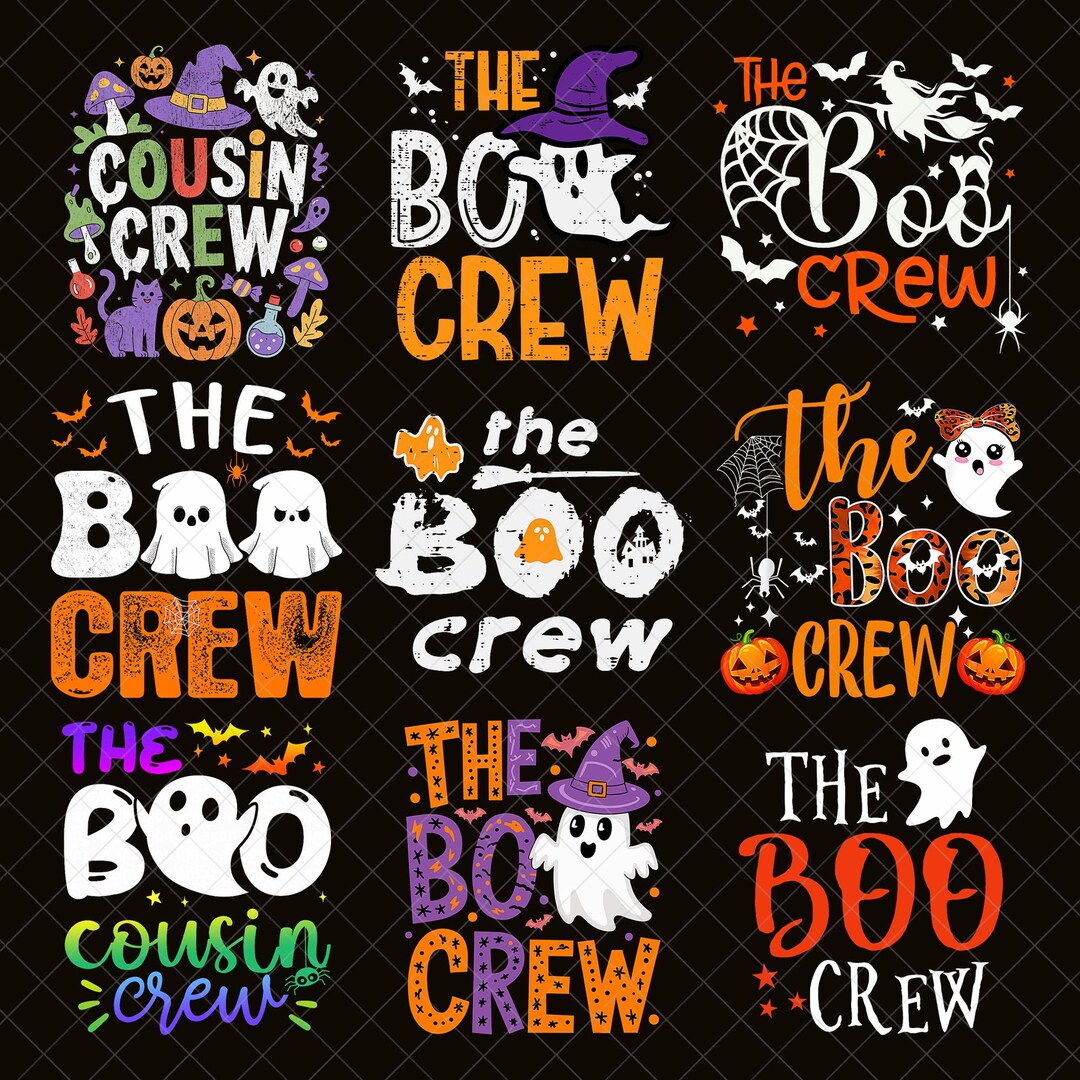 The Boo Cousin Crew PNG Bundle, Cute Halloween Ghost Pumpkin , Family ...