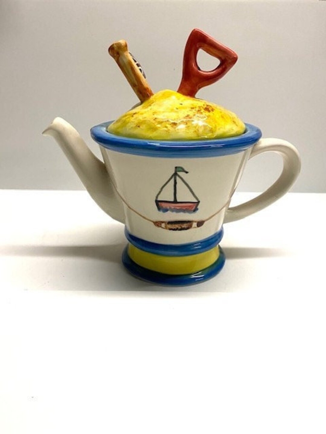 Vintage Tony Carter Beach Pail Teapot - Etsy