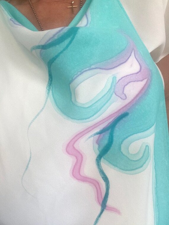 Vintage 70's Zizi Barbara Chodos, Sheer Wrap Cowl Nec… - Gem