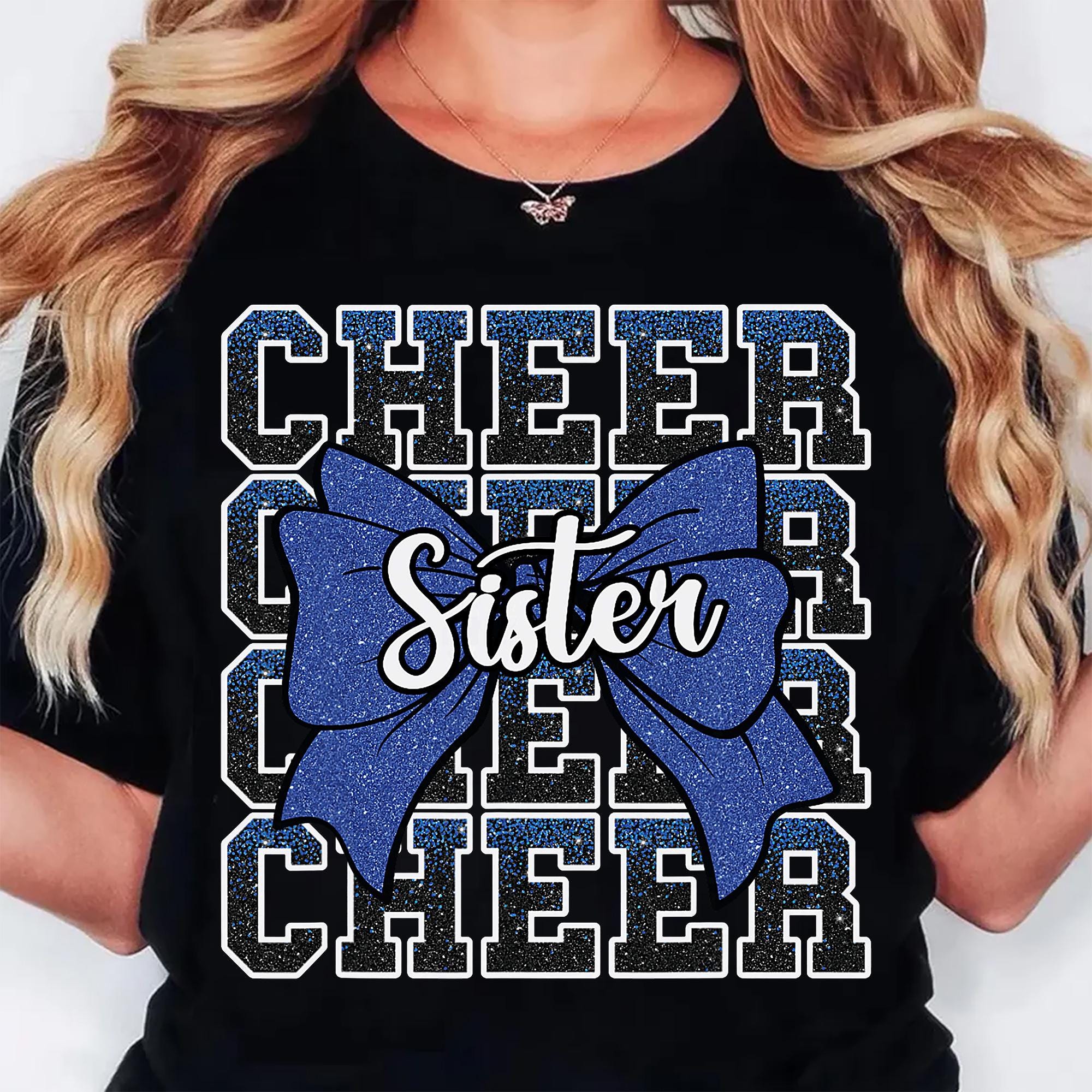 Cheer Sister PNG Bundle, Cheerleading Sister Quotes With Bow Pom Pom ...