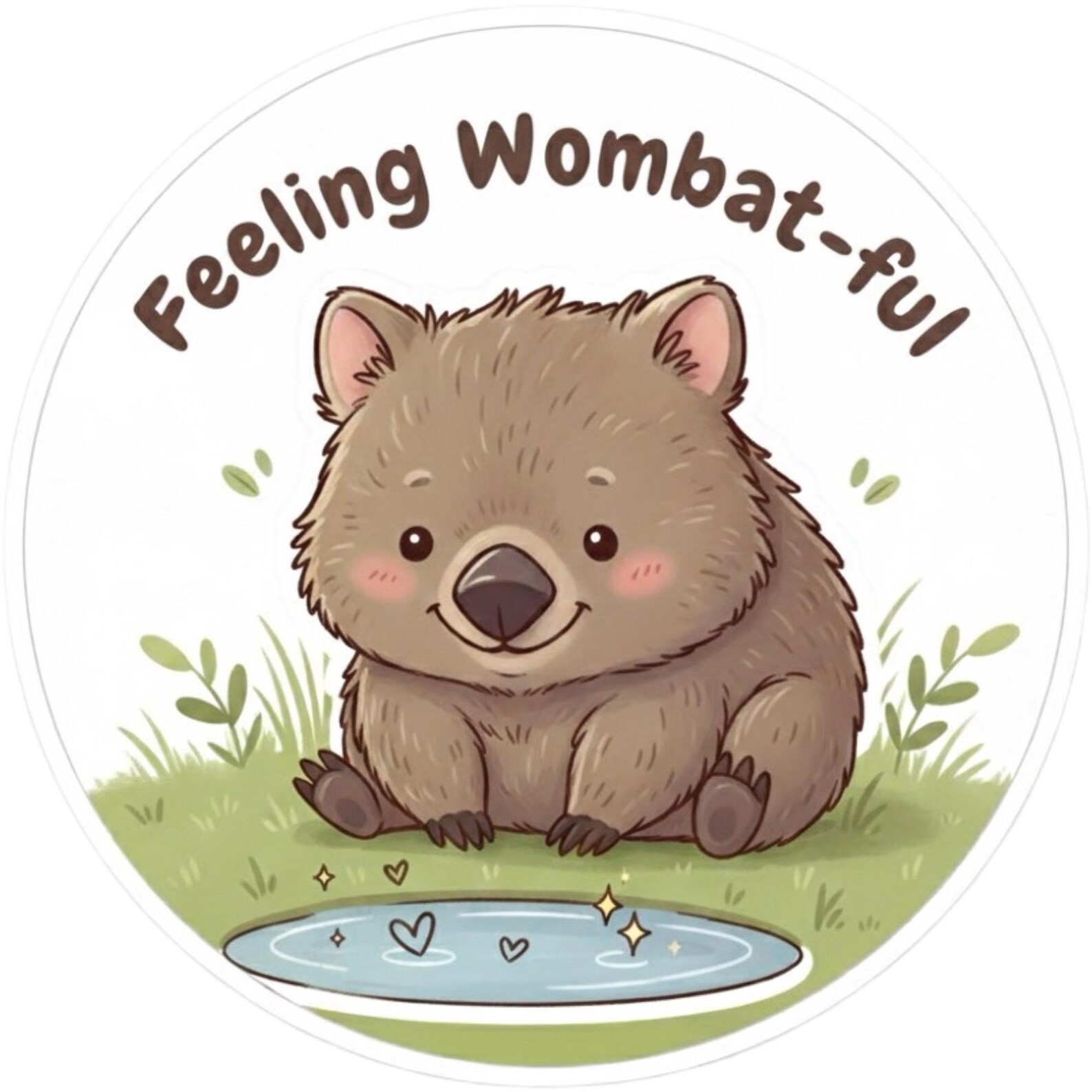Feeling Wombat-ful Vinyl Sticker – Wombat Positive Vibe for Journal ...