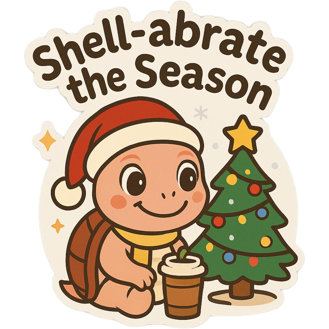 Christmas Turtle Vinyl Sticker – Holiday Drink, Laptop, Water Bottle - Etsy
