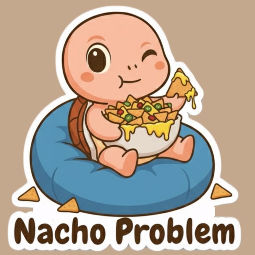 Nacho Problem Vinyl Sticker: Funny Turtle Food Pun, Laptop Decal - Etsy