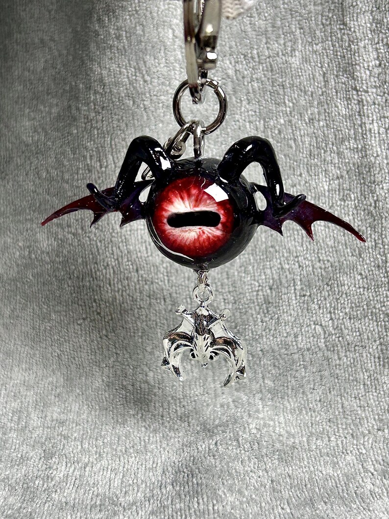 Handmade Resin Eyeball Goat Demon Keychain – Horned Baphomet Gothic ...