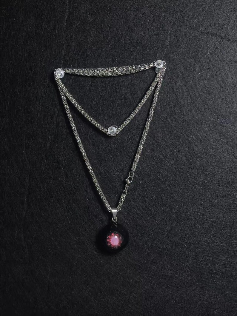 Handmade Pink Eyeball Pendant Necklace, Gothic Horror Jewelry, Resin ...