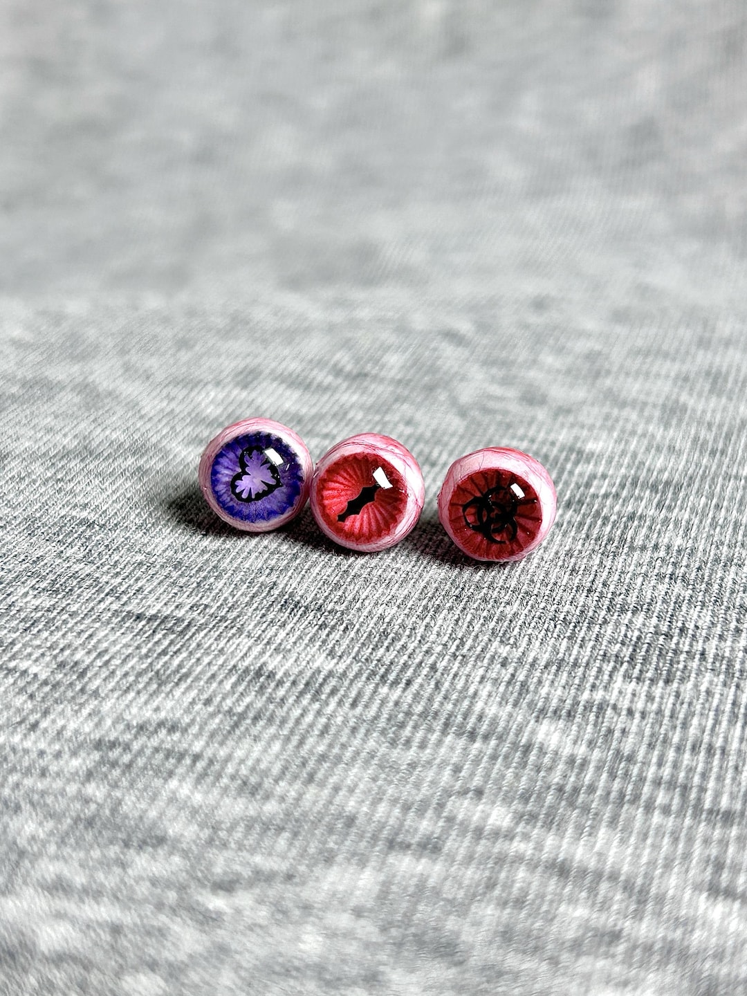 Gothic Horror Eyeball Stud Earrings, Resin Creepy Cute Single Earrings ...