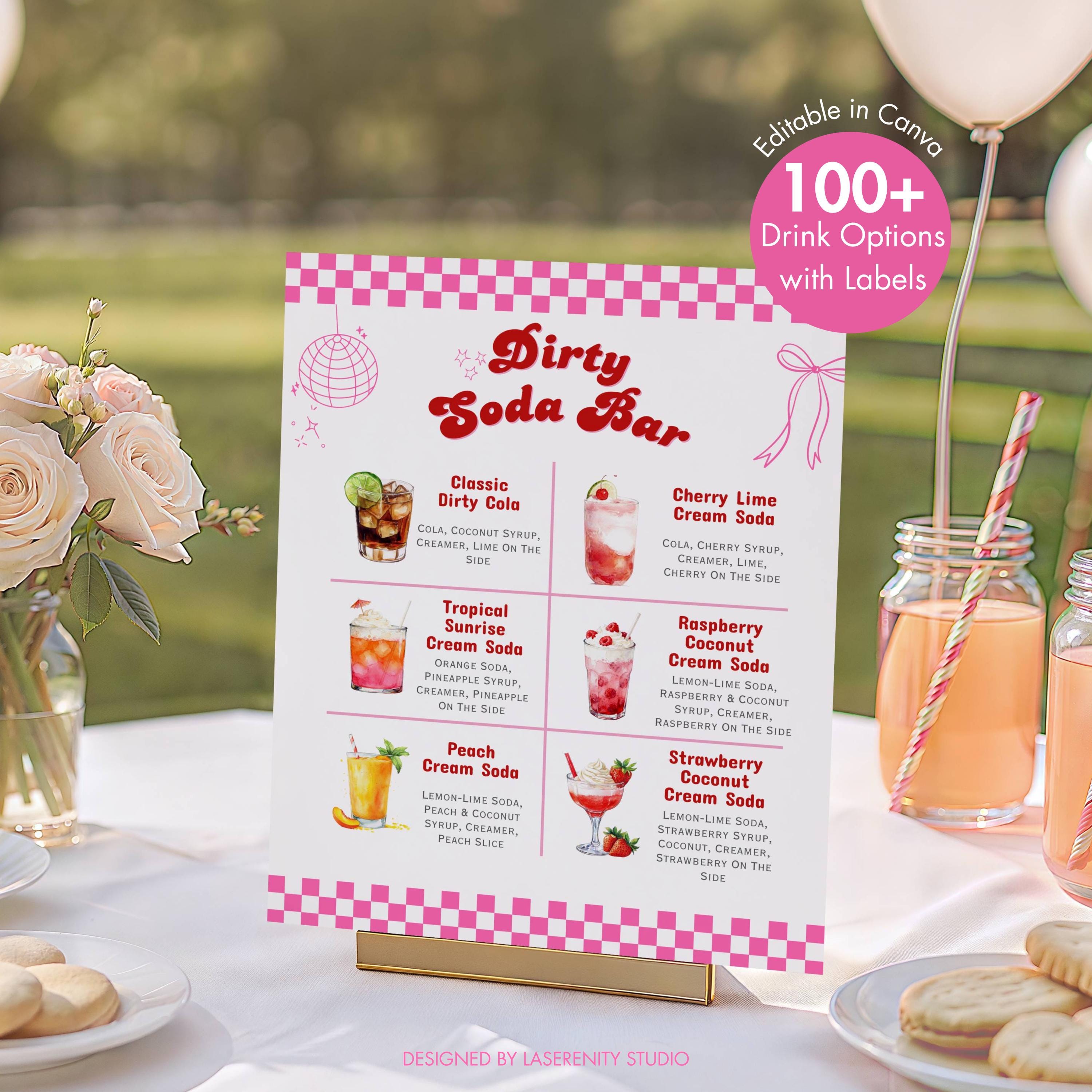 Editable She's Ready to Pop Baby Shower Dirty Soda Bar Menu Sign ...