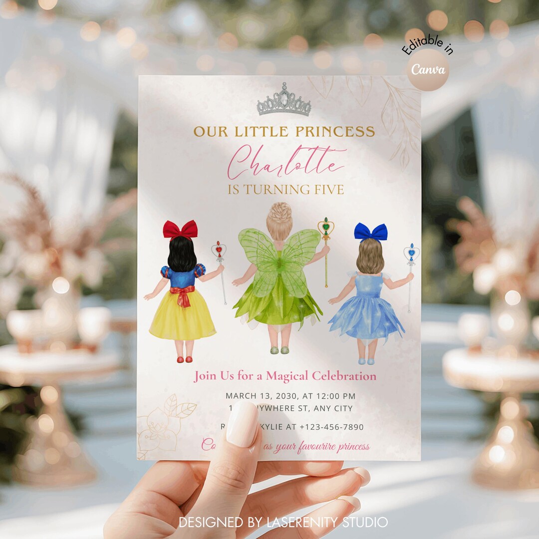 Editable Princess Birthday Dress up Party Invitation | Digital Version ...
