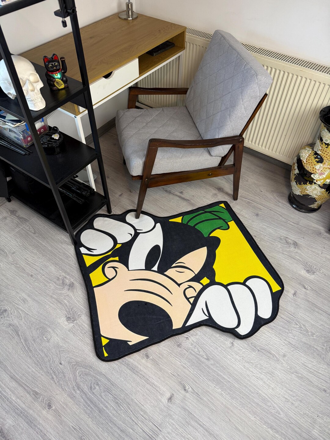 Goofy Rug 100x100cm Cartoon Style Non Pile Floor Mat Pop Art Room Decor ...