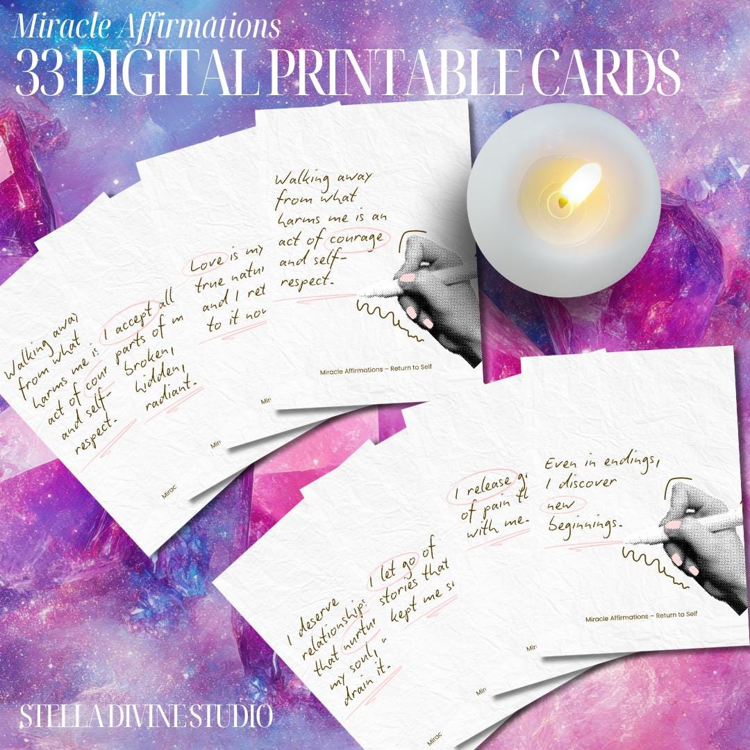 33 Miracle Affirmation Cards Printable, Self Love, Healing ...
