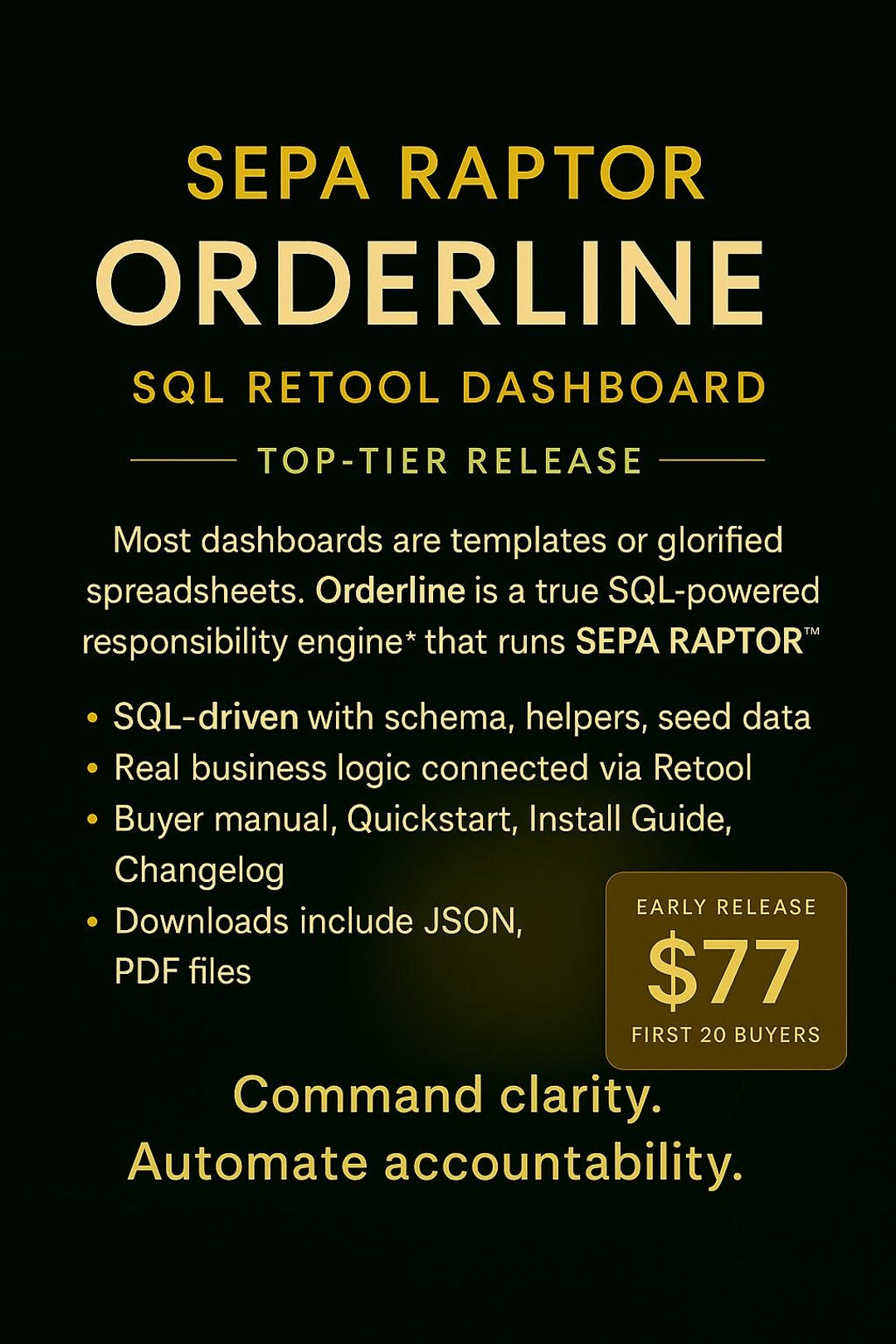 SEPA RAPTOR™ Orderline Responsibility Dashboard | Automate Logs ...