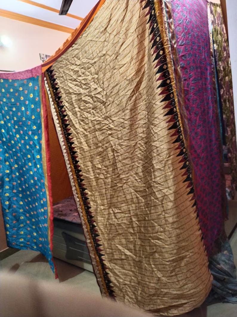 Colorful Sari Canopy for Bed | Upcycled Indian Fabric | Bohemian Home ...