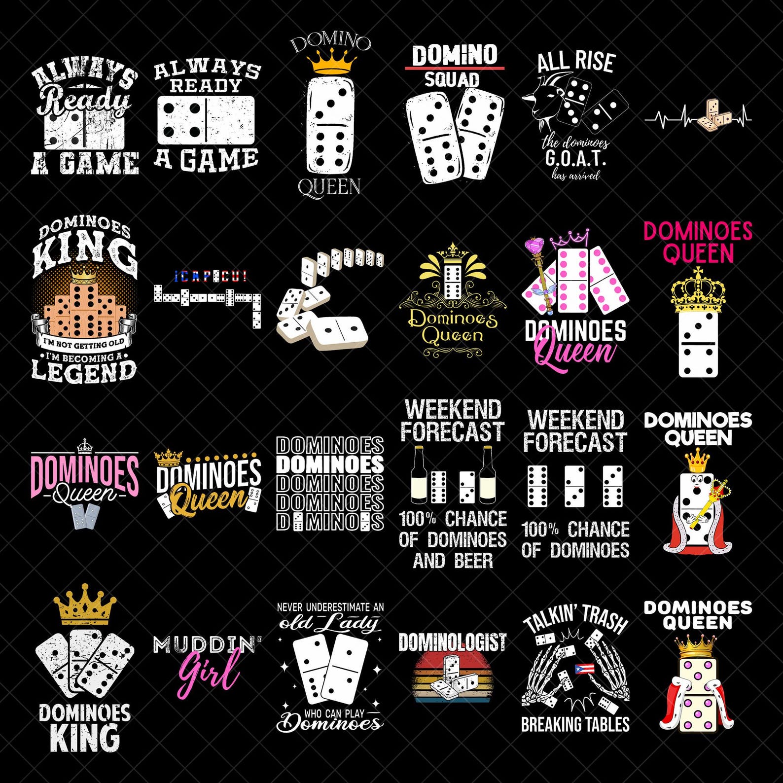 Dominoes Queen Png Bundle, Dominoes Gift, Spooky Dominoes, Dominoes ...