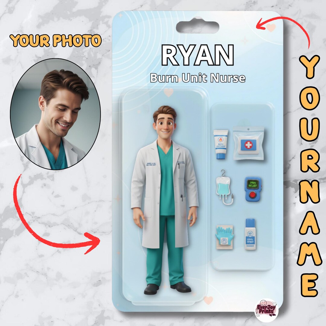 Custom Pixar Style Burn Unit Nurse Portrait: Personalized 3D Digital ...