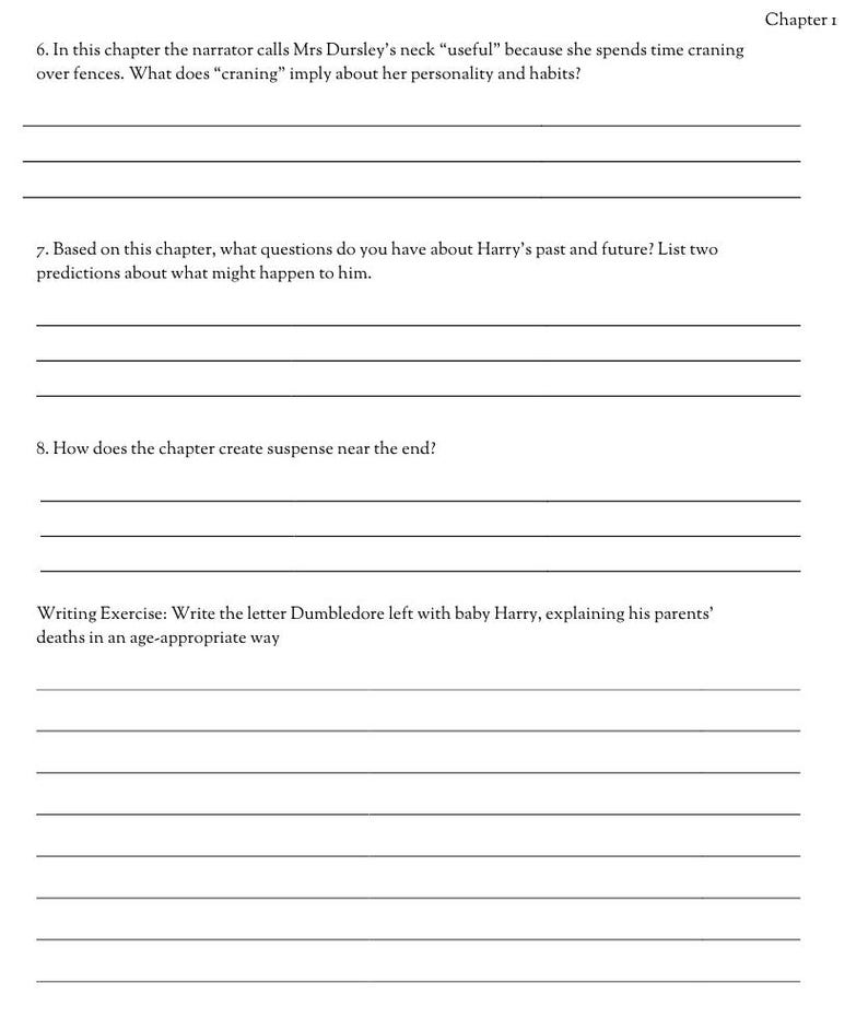 Harry Potter and the Philosopher’s Stone Printable Reading ...