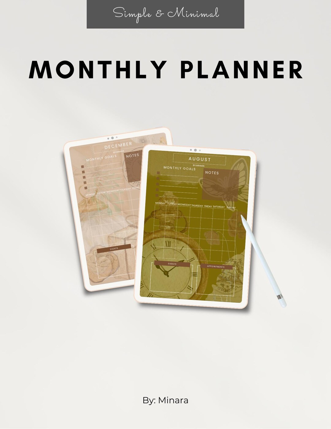 Monthly Focus Planner PNG - Etsy