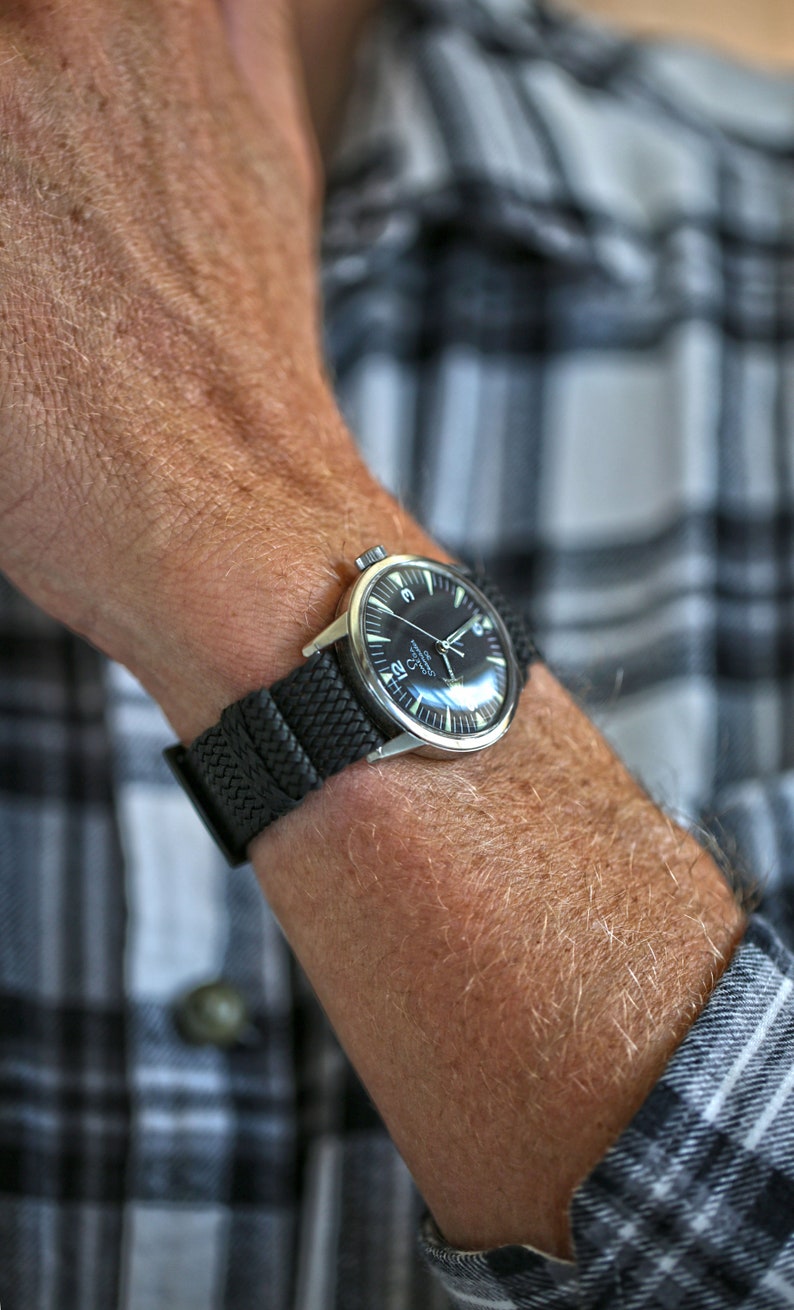 Braided Nylon Perlon Watch Strap Black PVD Buckle - Etsy