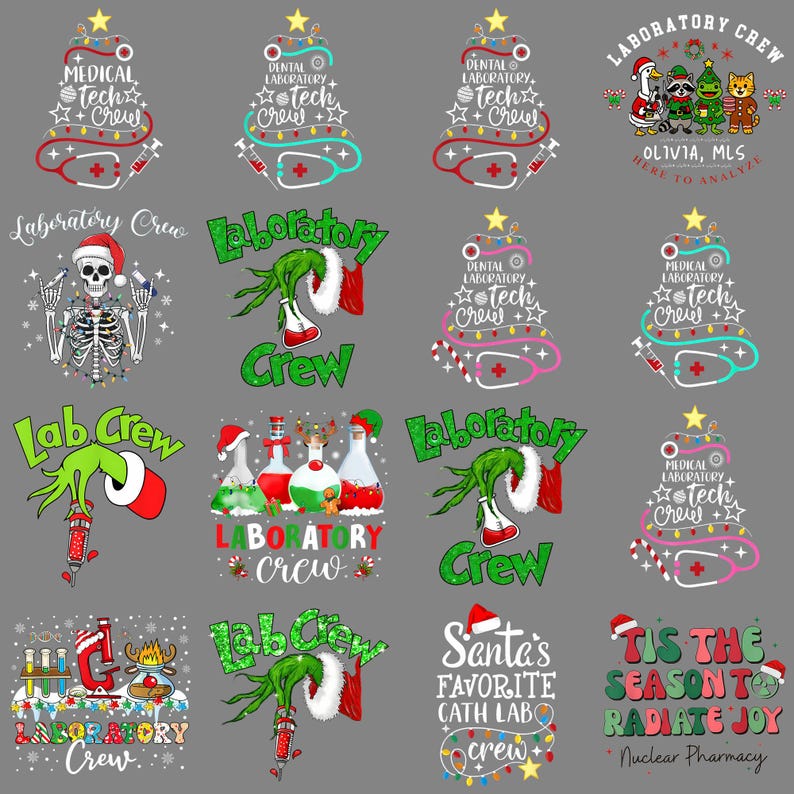Laboratory Crew Santa Hat PNG, Funny Christmas Lab Tech Clipart ...