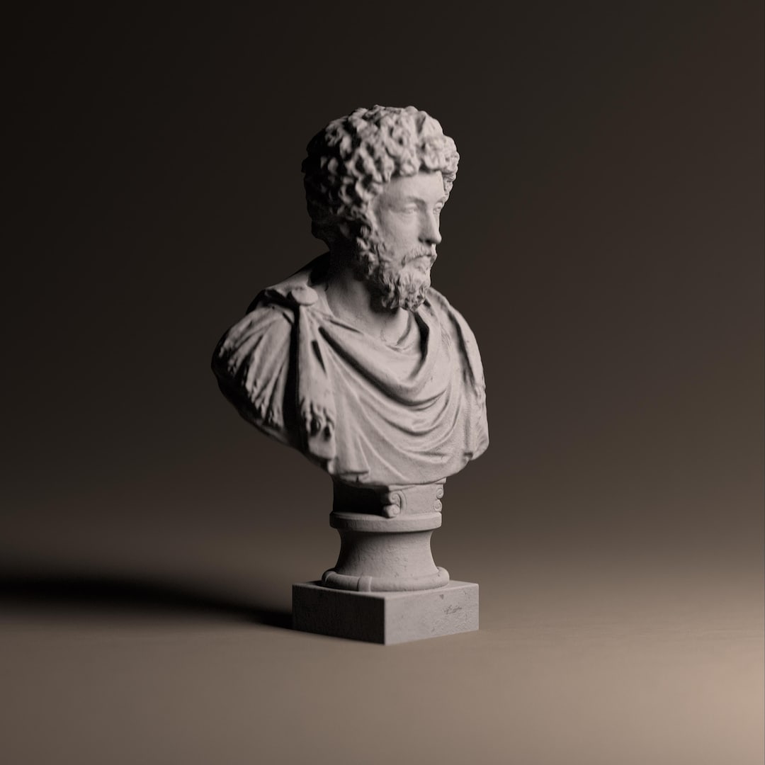 Marcus Aurelius Bust | Hand-cast Plaster Roman Emperor Sculpture - Etsy