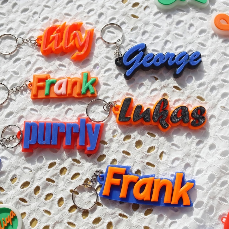 Custom 3D Printed Name Keychains - Personalized Gift, 8 Styles ...