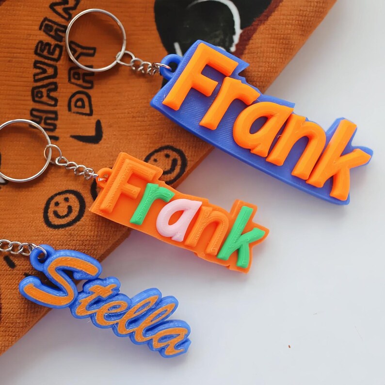 Custom 3D Printed Name Keychains - Personalized Gift, 8 Styles ...