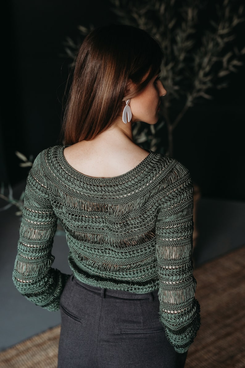 Crochet Sweater Pattern PDF: Nora Forest Meadow Lace Yoke (english) - Etsy